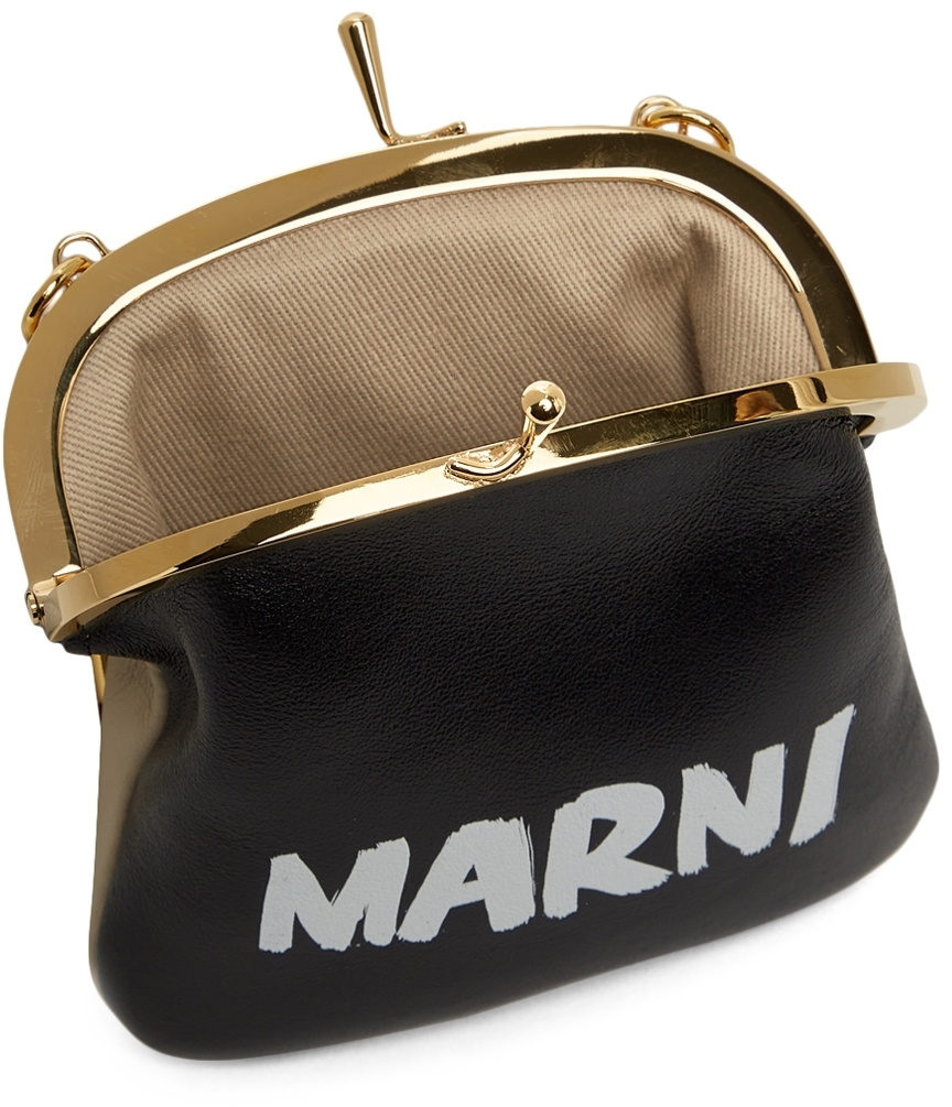 Marni Black & Beige Chain Coin Pouch Marni