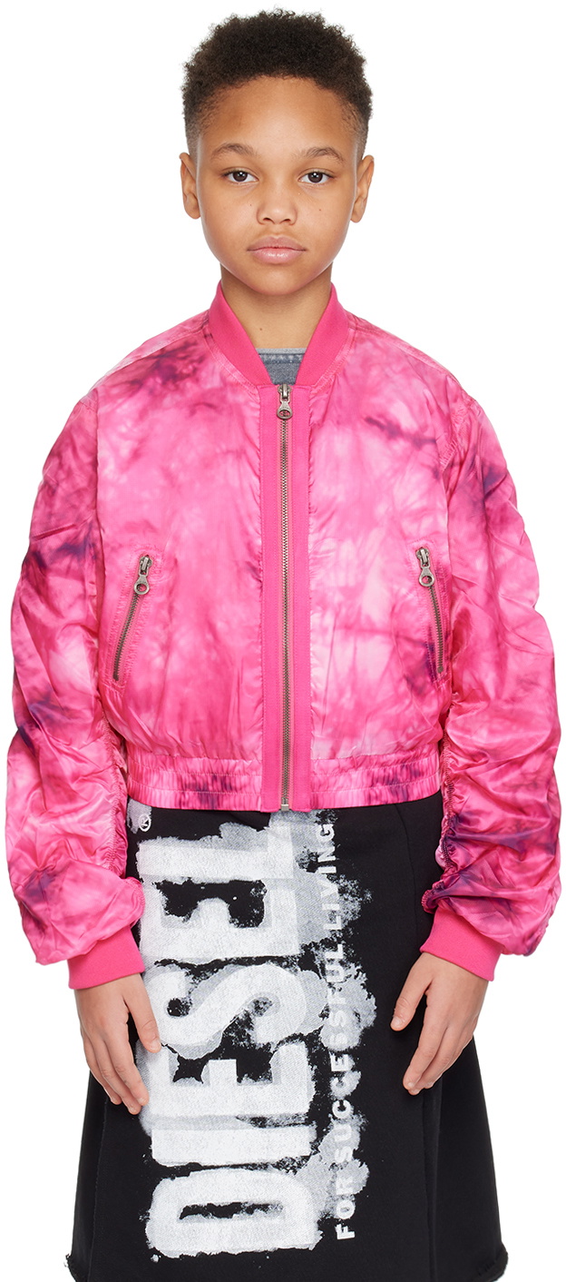 Diesel Kids Pink Joak Bomber Jacket Diesel