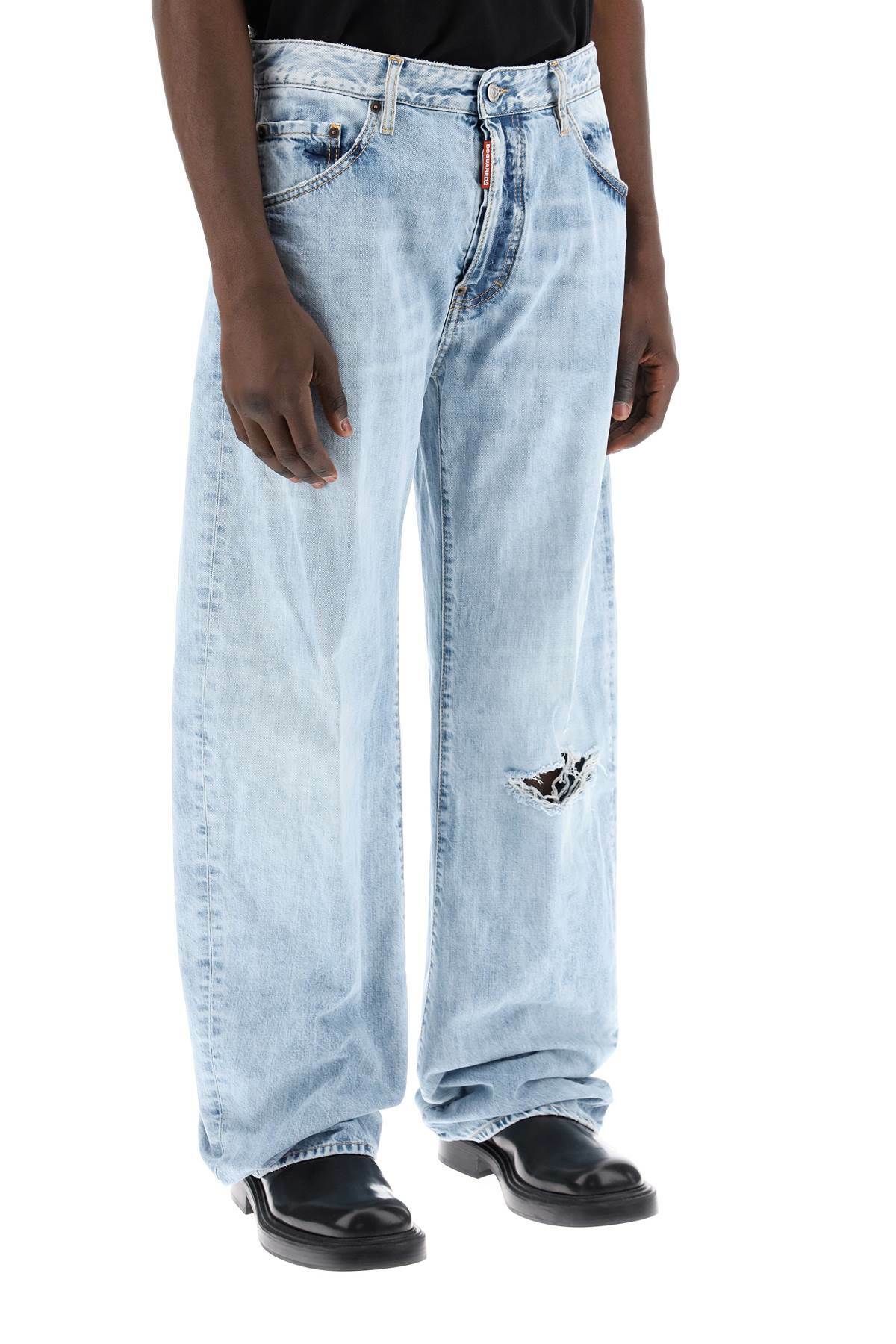 DSQUARED2 "oversized jeans with destroyed Blue Dsquared2