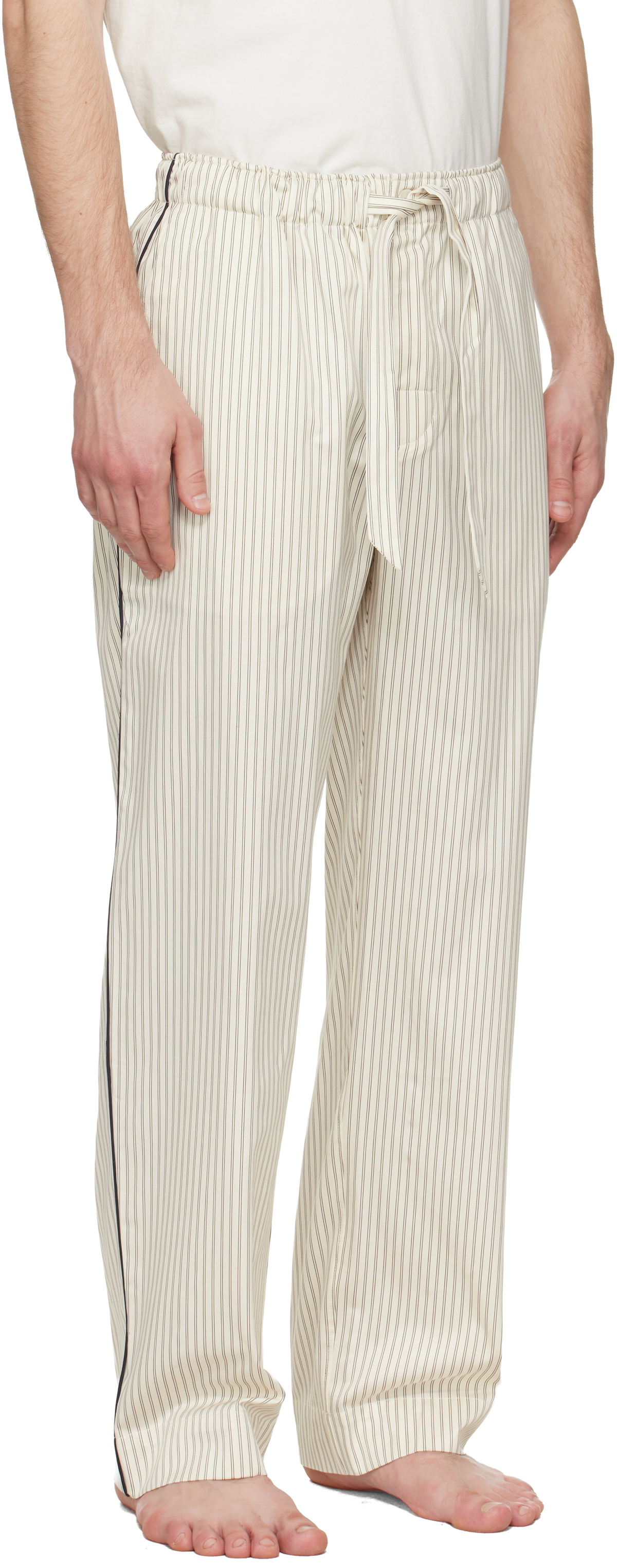 Tekla Beige Sateen Pyjama Pants Tekla Fabrics