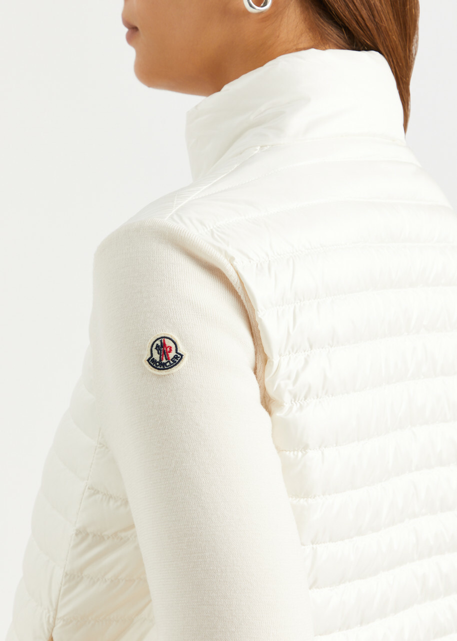 Moncler Quilted Shell and Wool Jacket Ivory Moncler