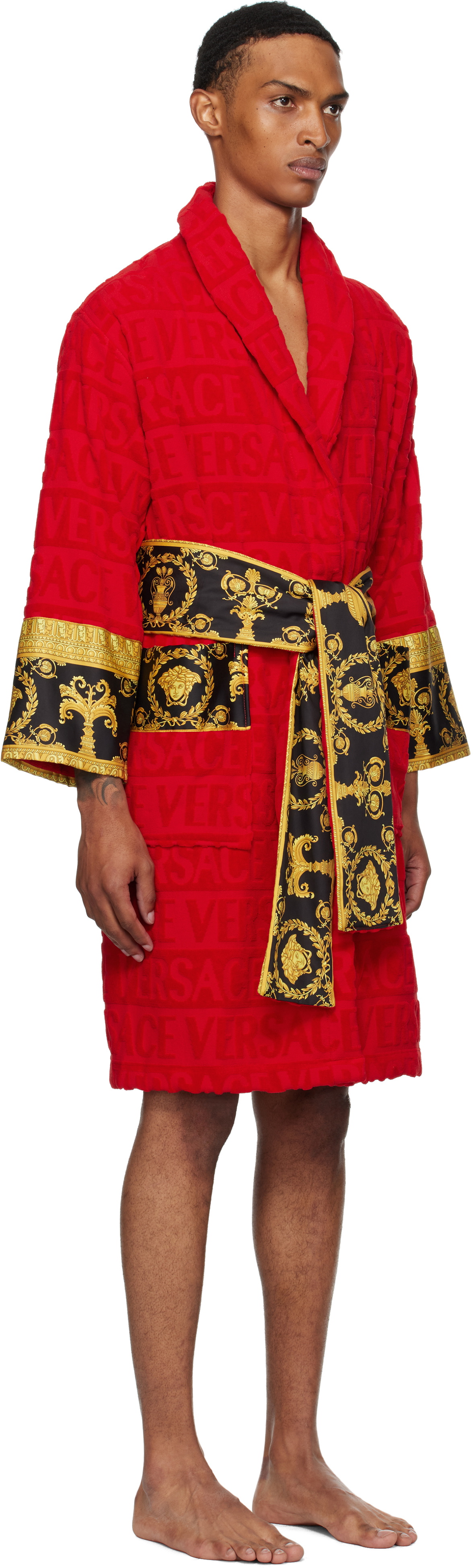 Versace Red 'I Heart Baroque' Bathrobe Versace