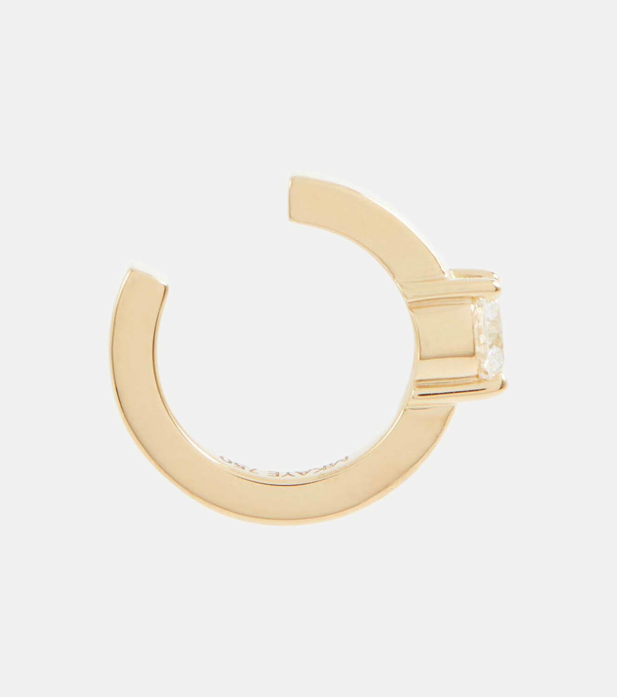 Melissa Kaye Ada 18kt gold single ear cuff with diamond Melissa Kaye