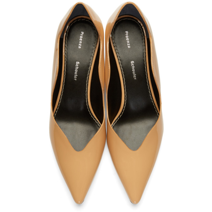 Proenza Schouler Pink Patent Offset Wave Kitten Heels Proenza Schouler