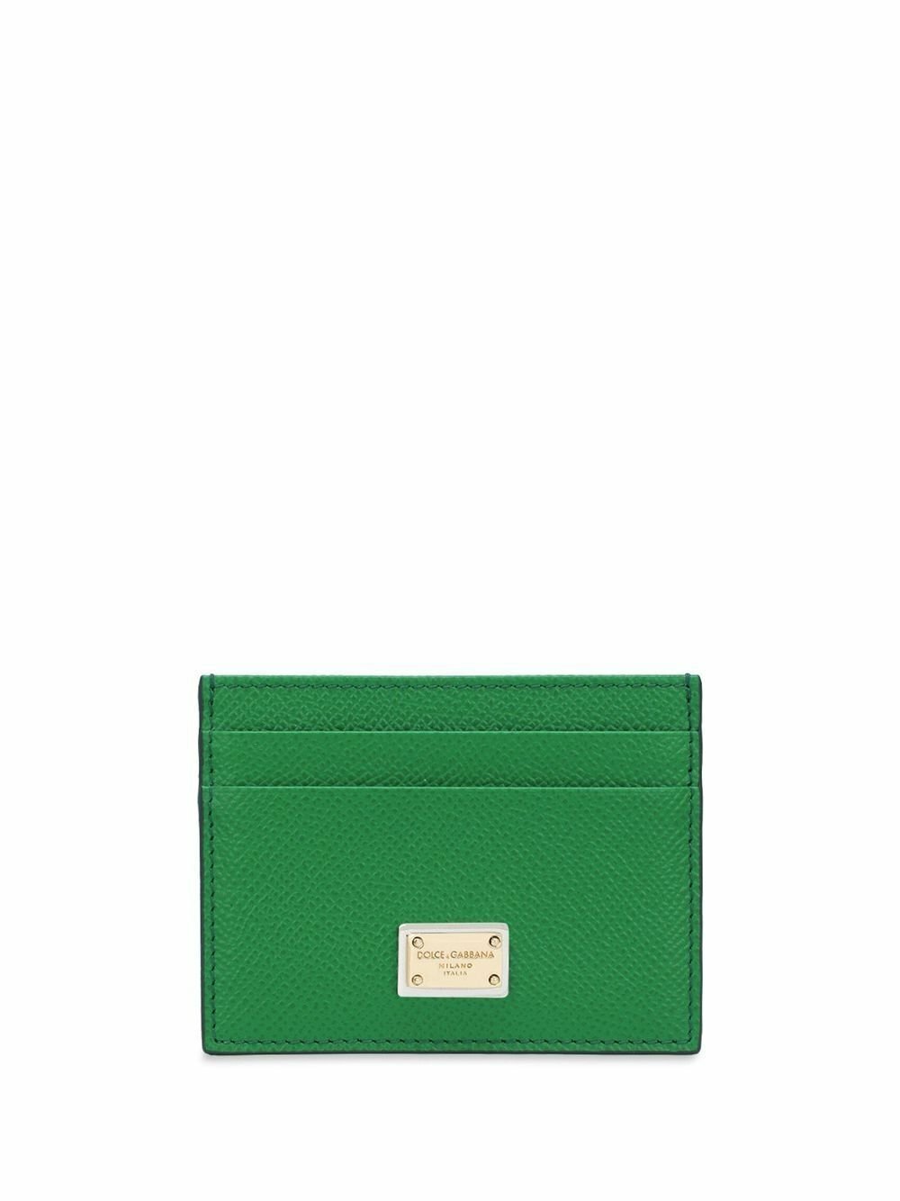 Dolce & Gabbana Green Dauphine Leather Card Holder Dolce & Gabbana