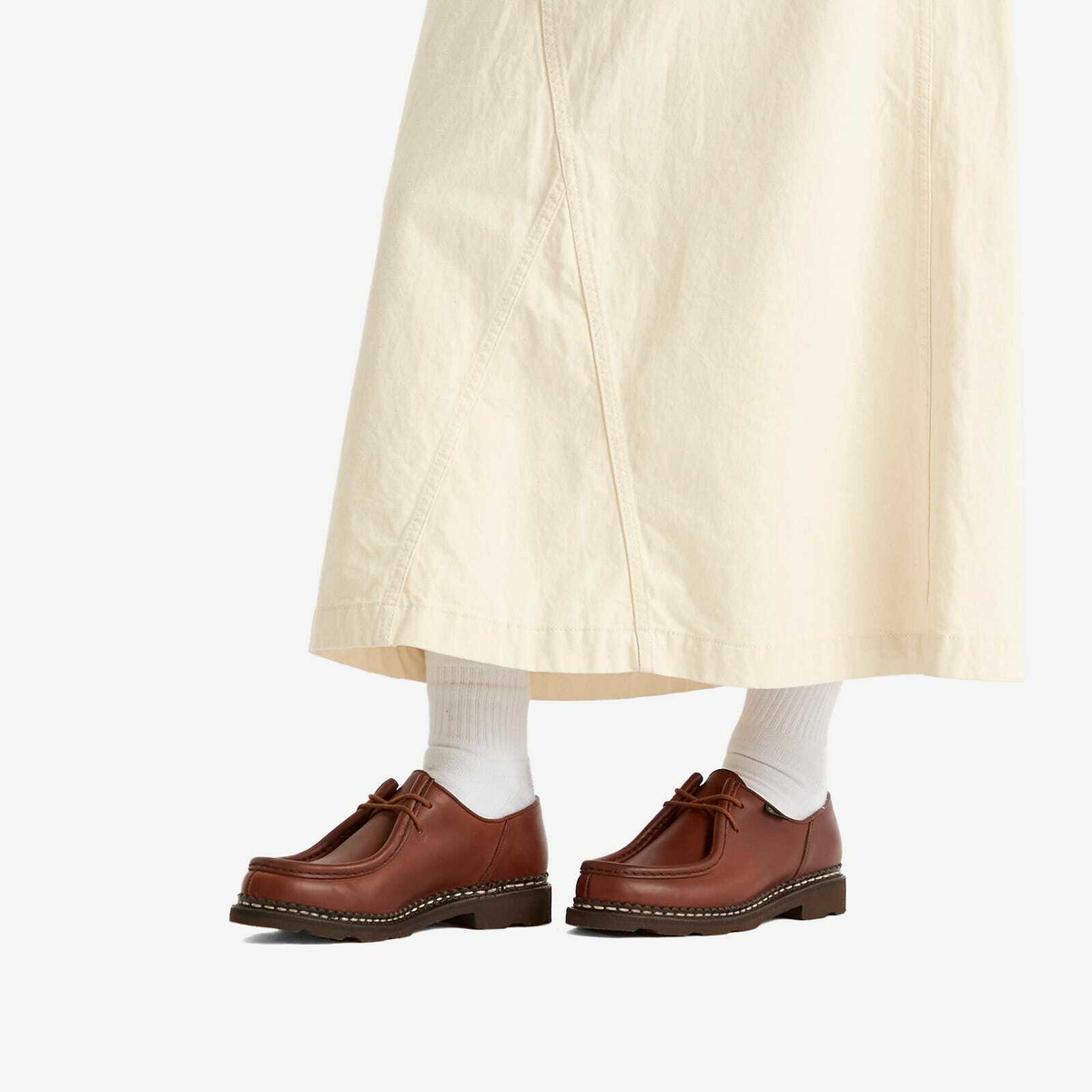 Paraboot Women's Michael Leather Lace Up Derby Shoe in Brown Paraboot