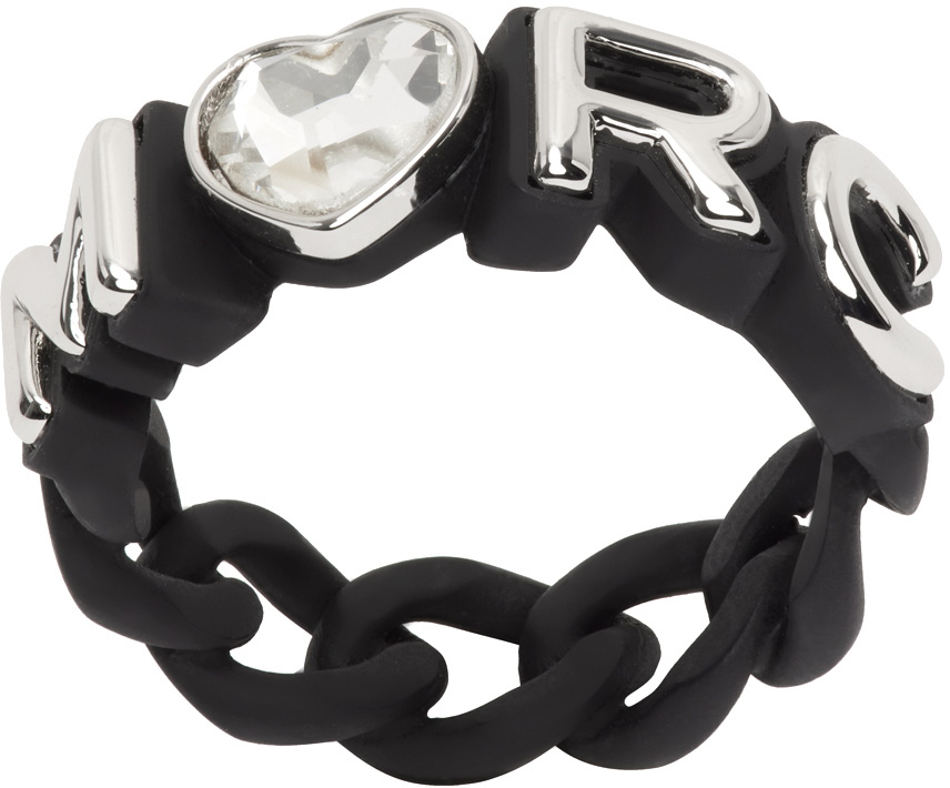 Marc Jacobs Black 'The Charmed Marc Chain' Ring Marc Jacobs