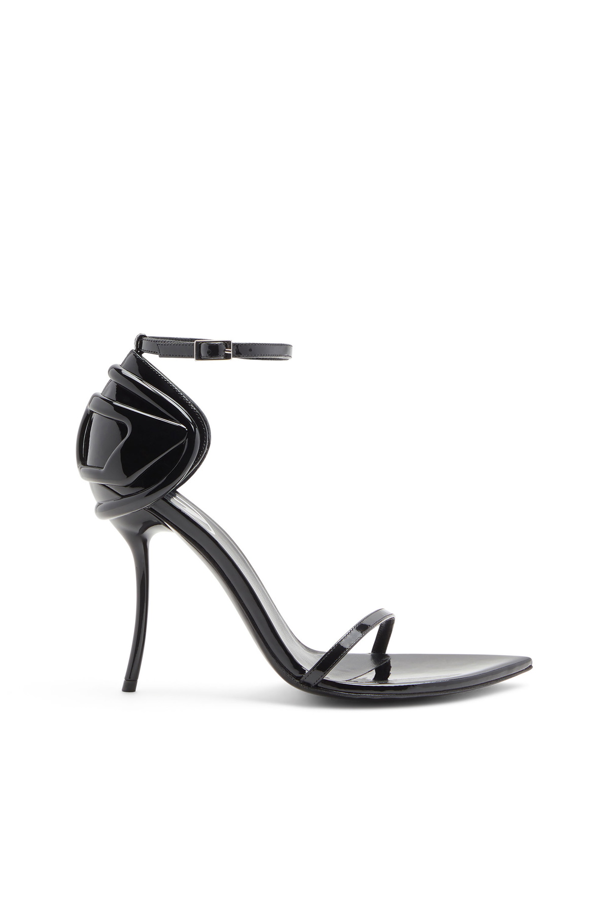 Diesel D-Ten & Half-Stiletto sandals in patent leather and satin ...