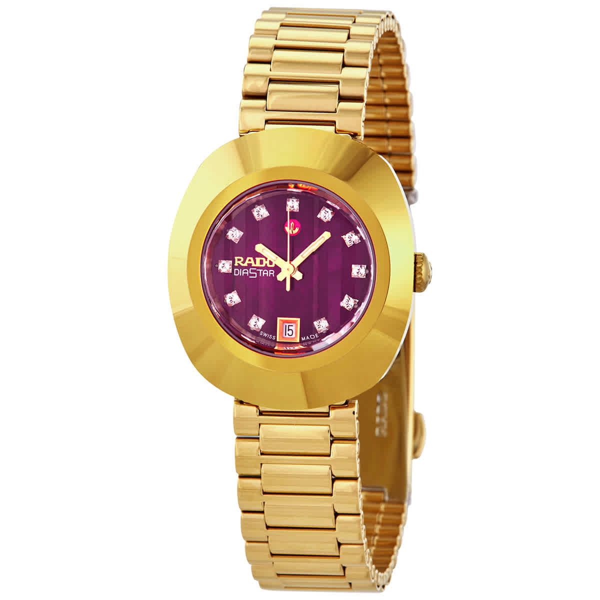 Rado The Original Automatic Diamond Purple Dial Ladies Watch R12416573 Rado
