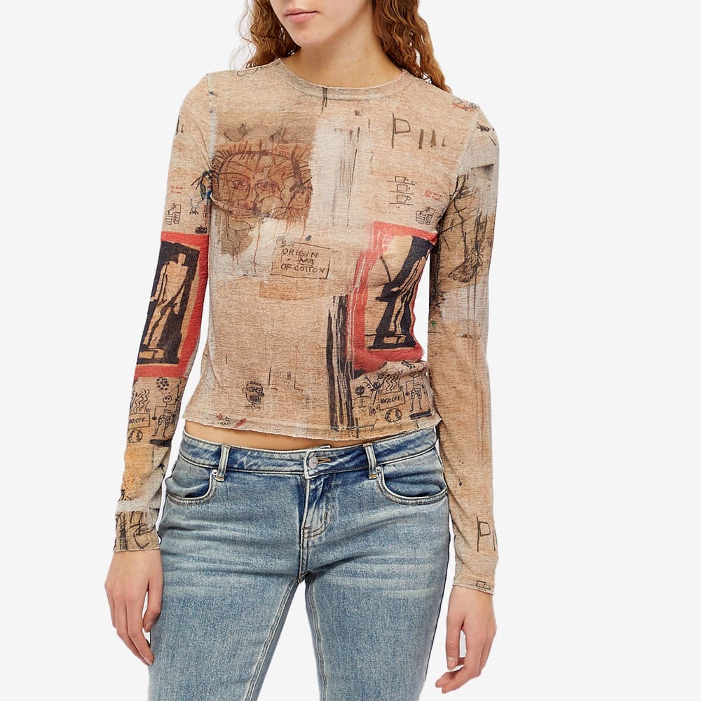 MISBHV Women's Long Sleeve Basquiat Mesh Top in Multi MISBHV