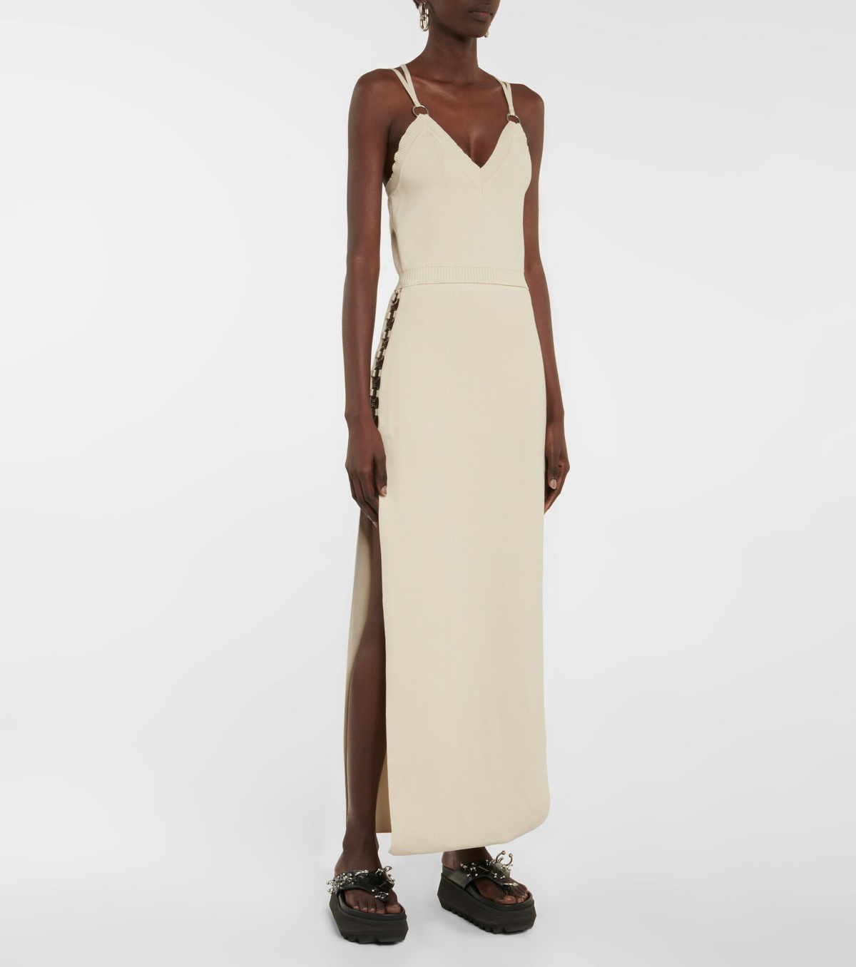 Paco Rabanne - Embellished knit midi dress Paco Rabanne