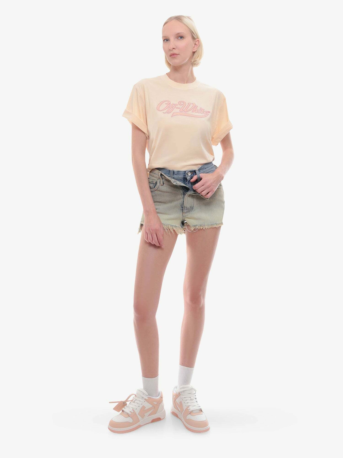 Off White T Shirt Beige Womens Off-White