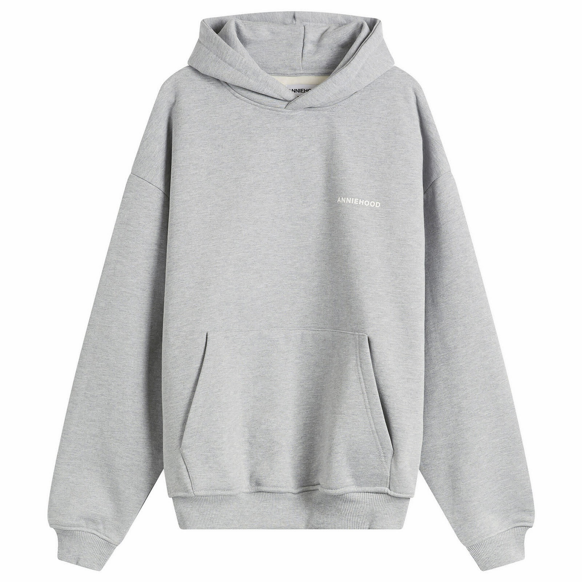 ANNIE HOOD Men's Mini Logo Hoodie in Marl Grey ANNIE HOOD