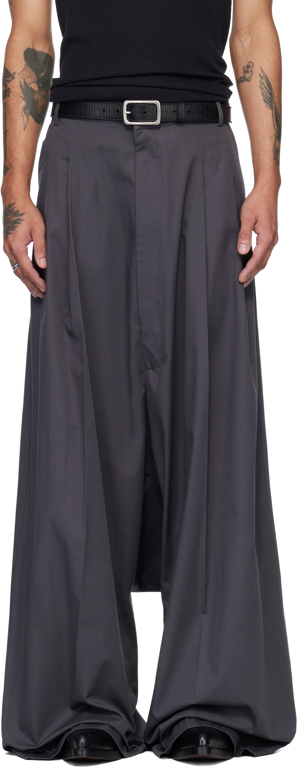 LU'U DAN Gray Lowline Trousers LU'U DAN
