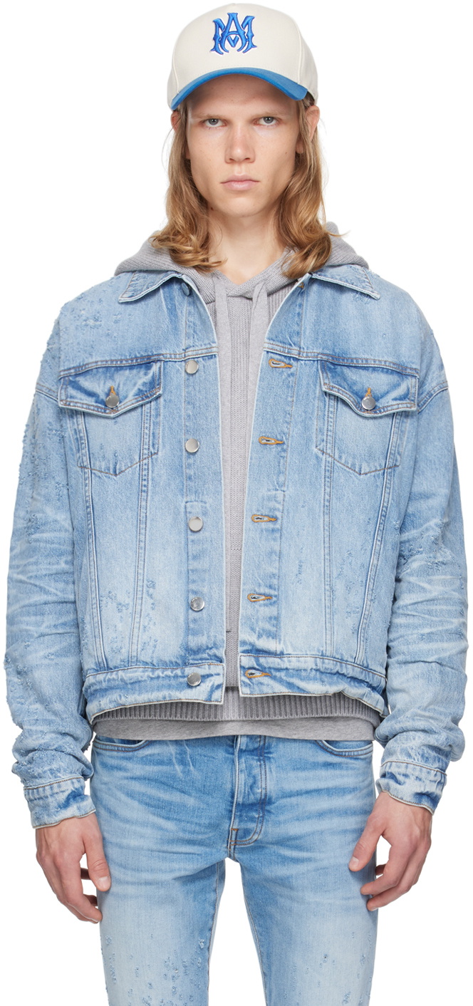 AMIRI Blue Shotgun Oversized Denim Jacket Amiri