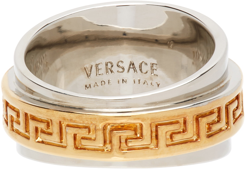 Versace Silver Greca Ring Versace