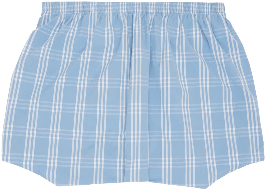PALMER Blue Check Boxers PALMER
