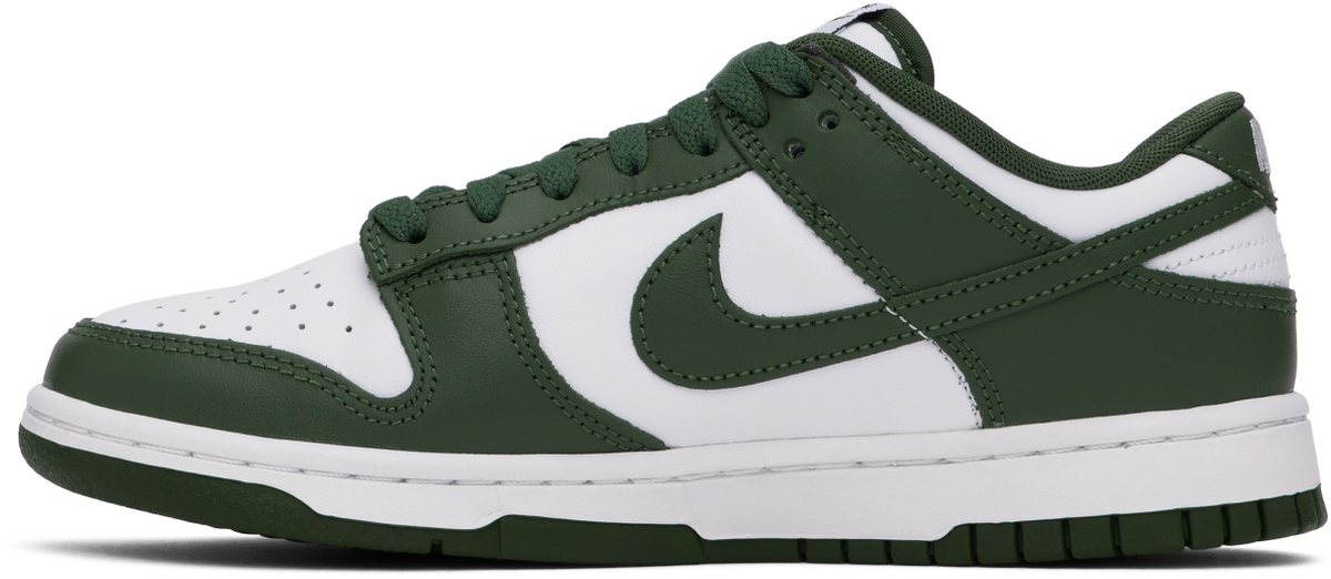 Nike White & Green Dunk Low Retro Sneakers Nike