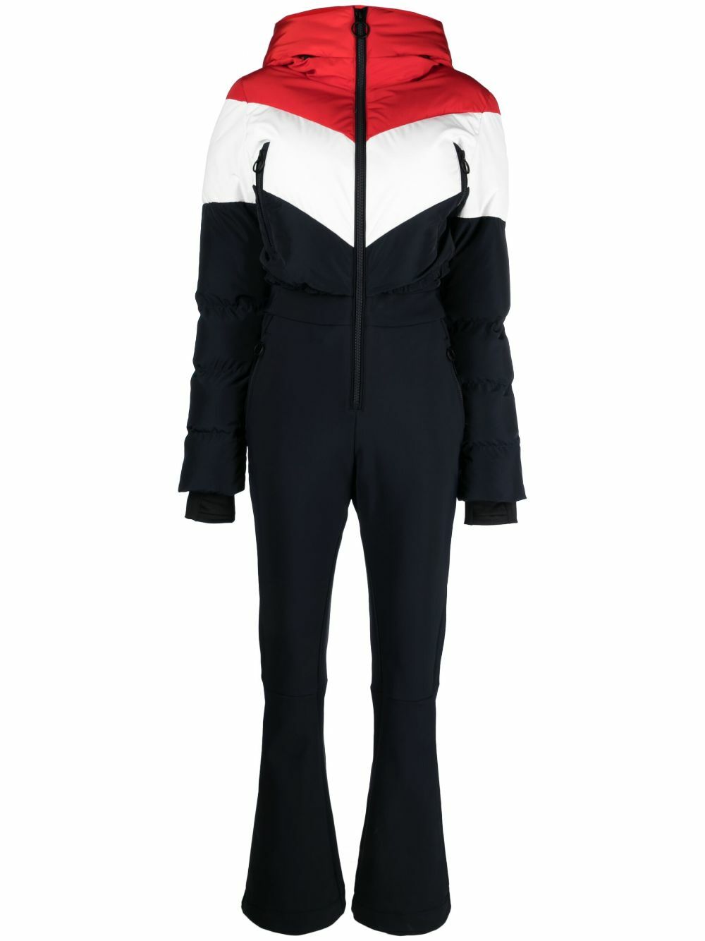 Fusalp Blue Kira Chevron-Stripe Ski Suit Fusalp