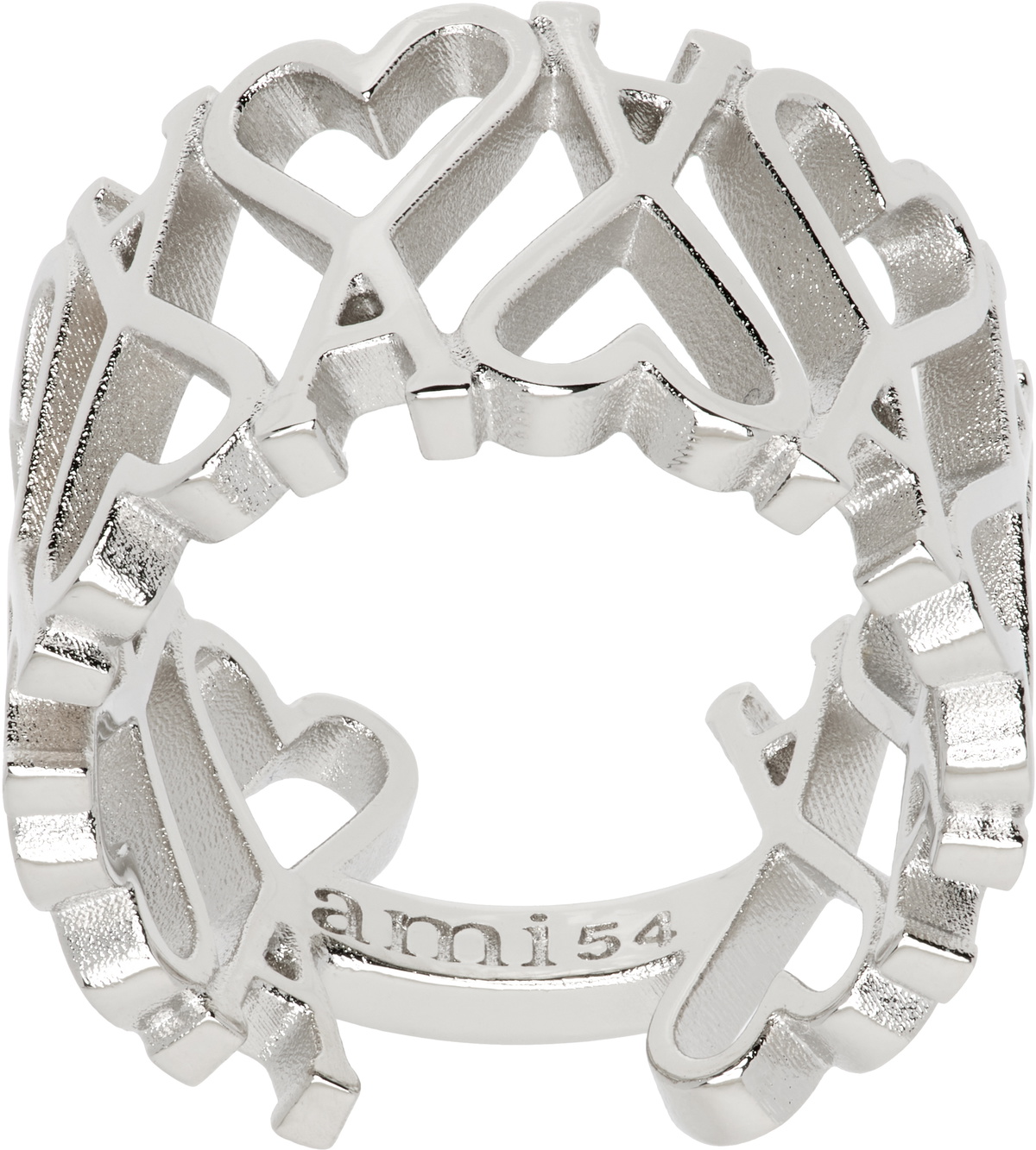 AMI Paris Silver Ami de Coeur Ring AMI