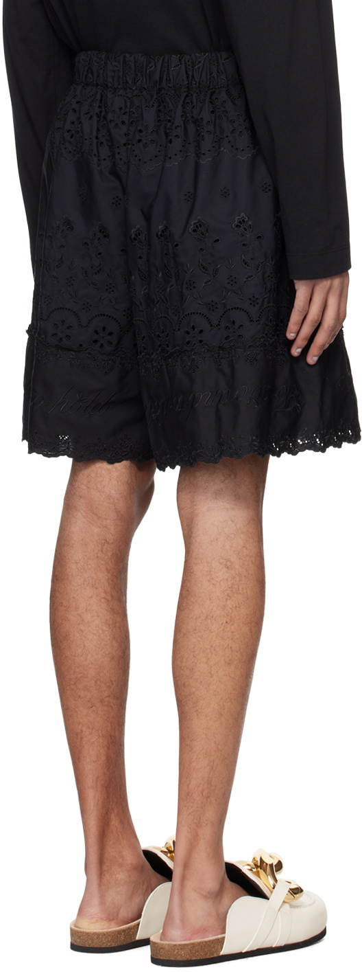 Simone Rocha Black Easy Drawstring Shorts Simone Rocha