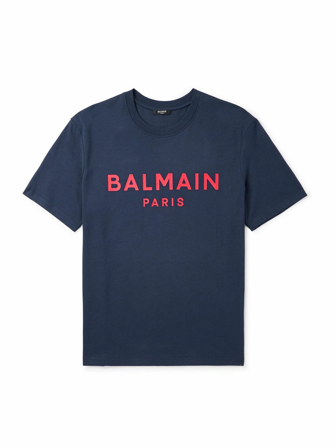 Balmain - Logo-Print Organic Cotton-Jersey T-Shirt - Blue Balmain