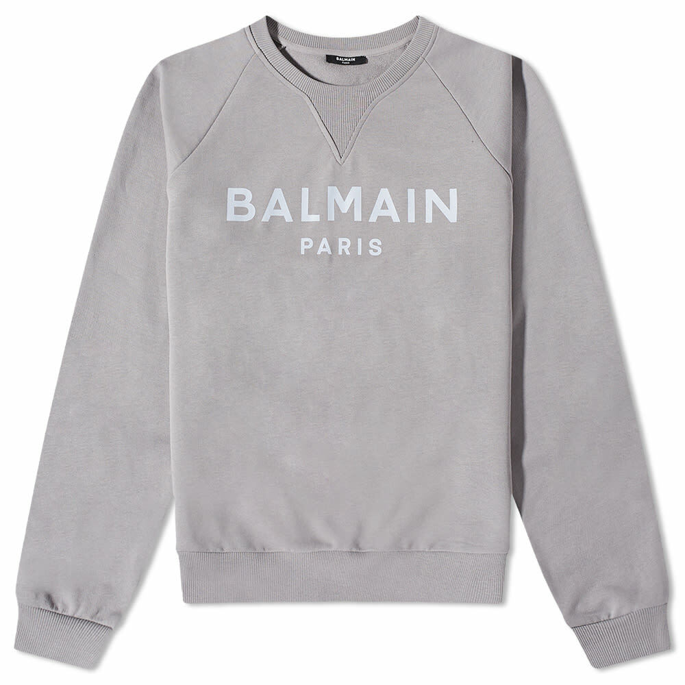 Balmain Men's Printed Sweat in Grey/Blue Balmain