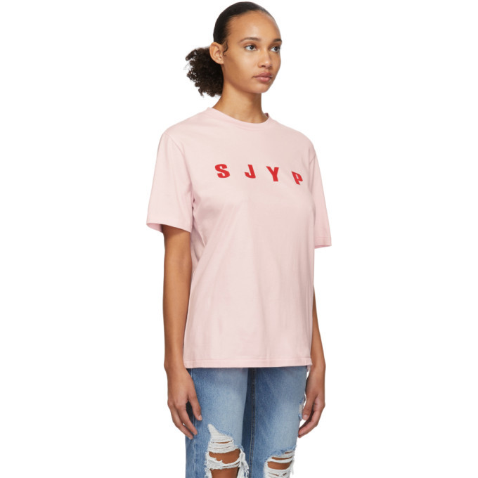 SJYP SSENSE Exclusive Pink Logo T-Shirt SJYP