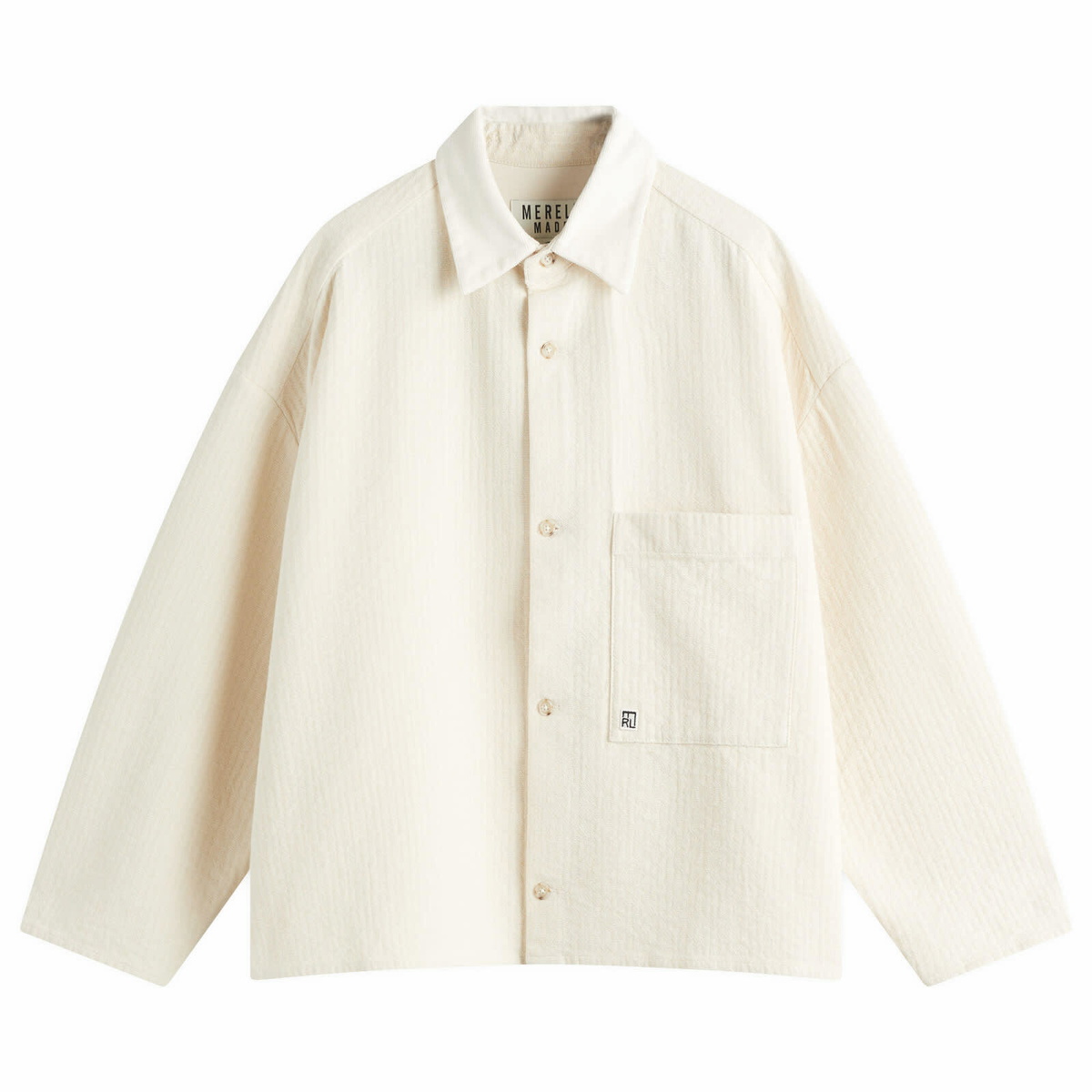Merely Made Men's Cropped Overshirt in Ivory Merely Made