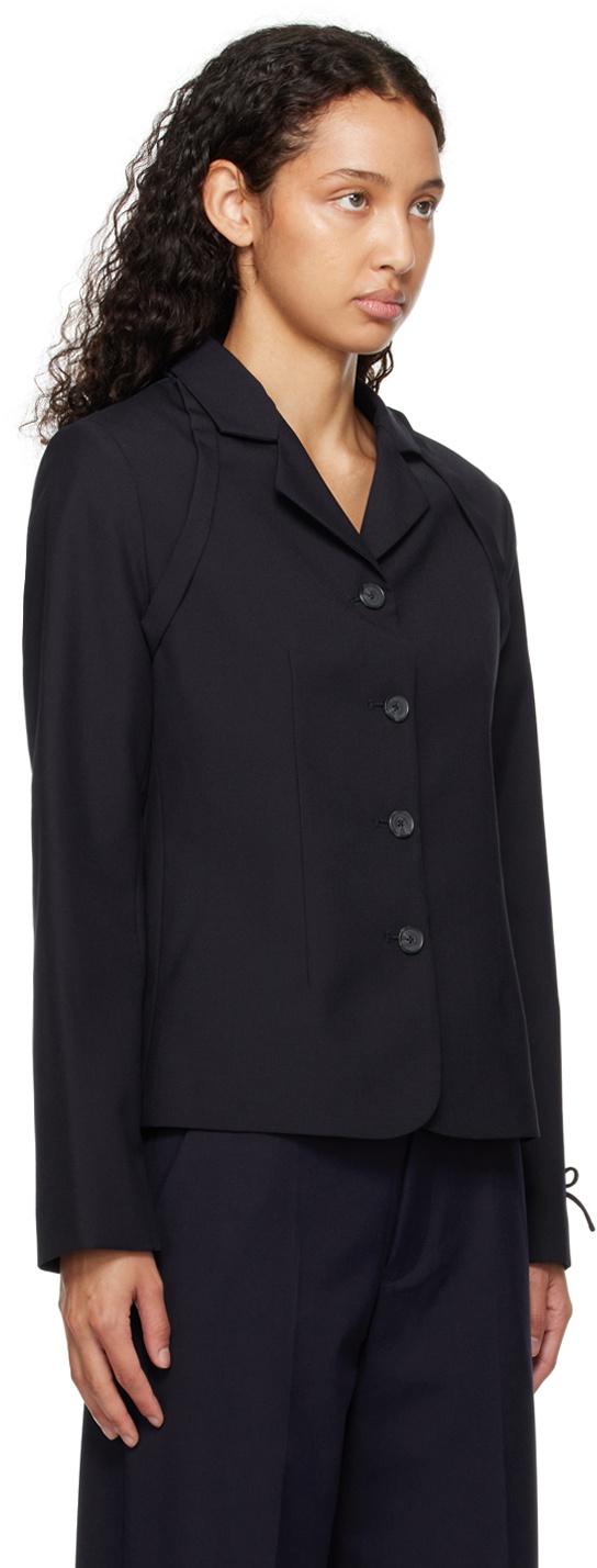 Sandy Liang Navy Biscuit Blazer Sandy Liang