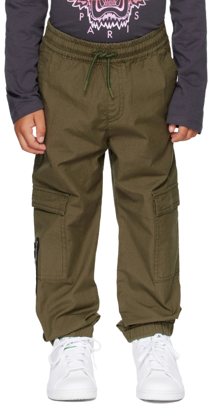Kenzo Kids Khaki Embroidered Patch Cargo Pants Kenzo