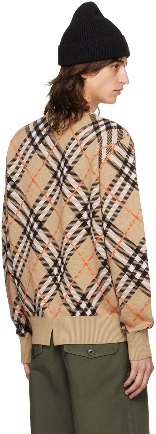 Burberry Beige Check Sweater Burberry