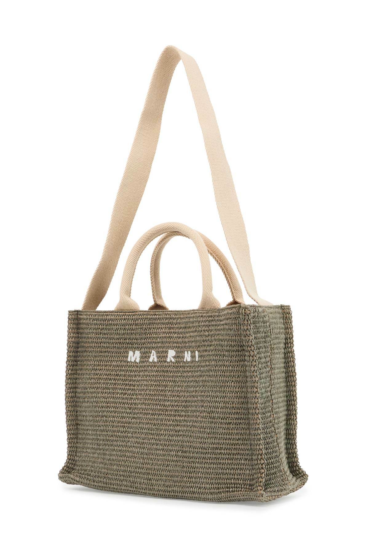 Marni Small Fabric Rafia Effect Shopping Bag Marni