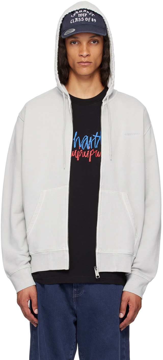 Carhartt Work In Progress Gray Duster Script Hoodie Carhartt WIP