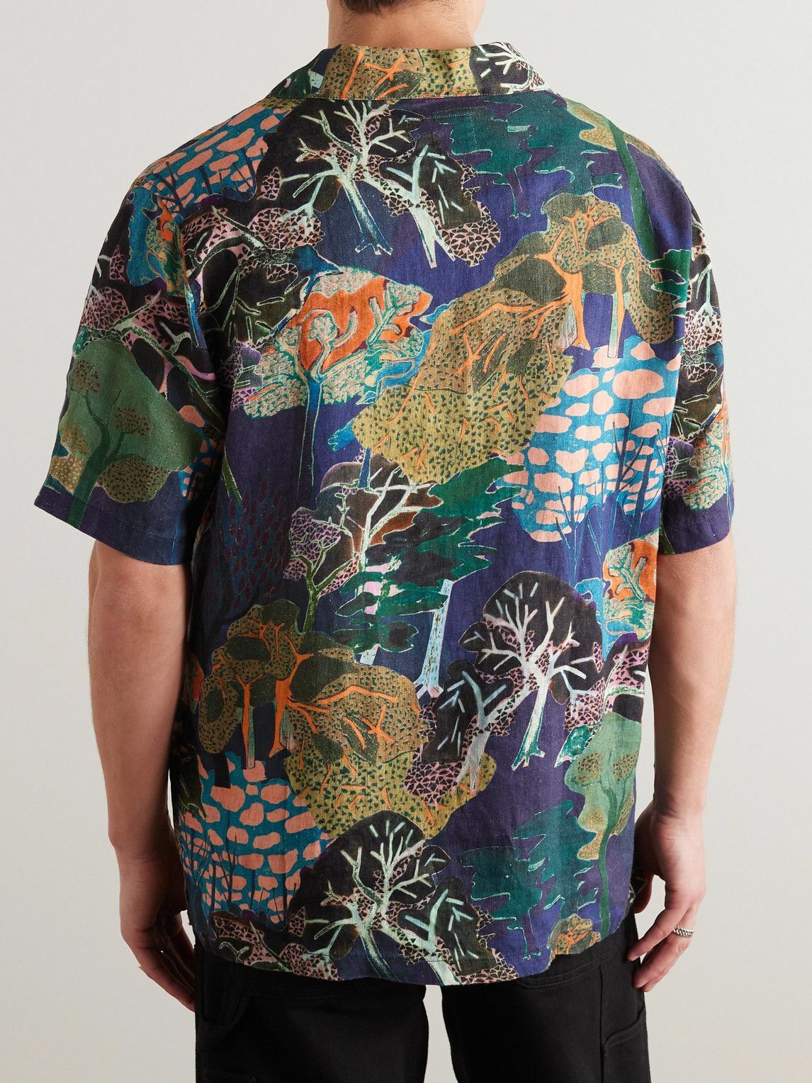 Folk - Tom Hammick Gabe Printed Linen Shirt - Blue Folk