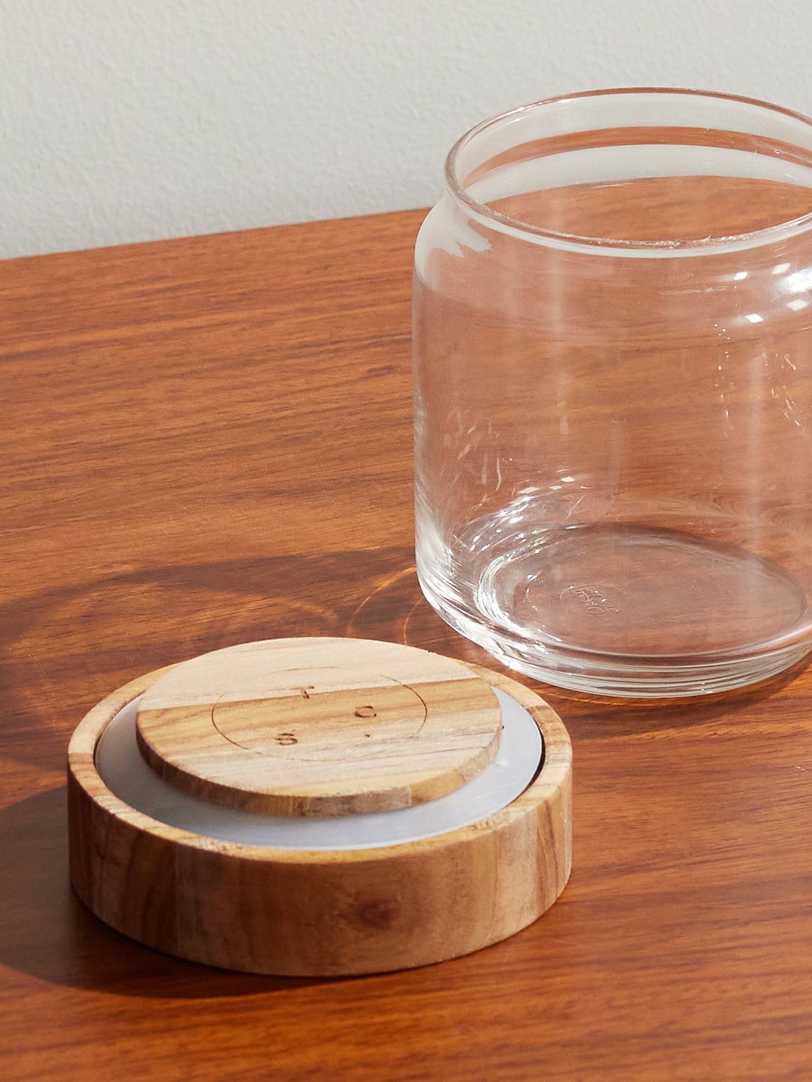 The Conran Shop - Set of Three Glass and Teak Stacking Jars, 500ml The ...