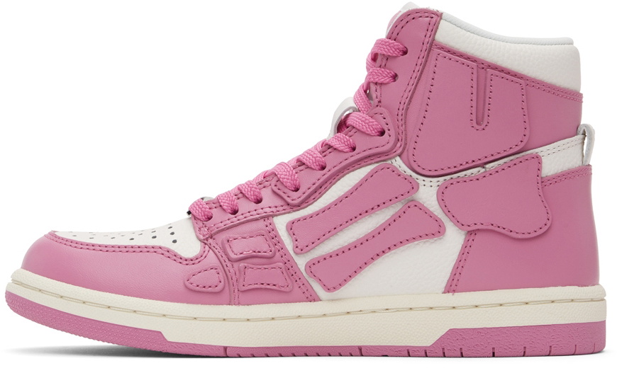 AMIRI White & Pink Skeleton High Sneakers Amiri