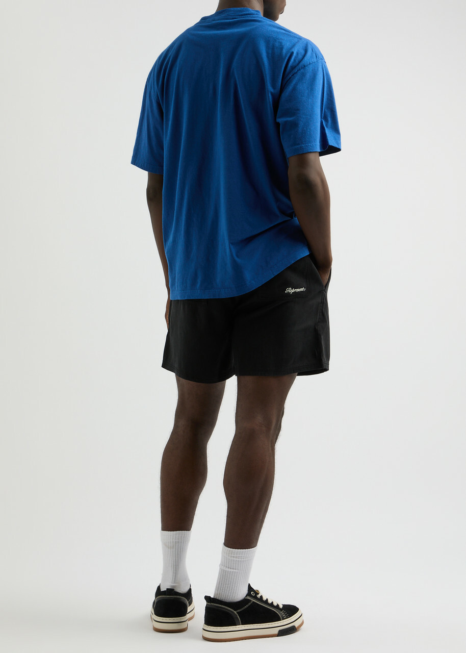 Represent Resort Logo-embroidered Twill Shorts Black Represent