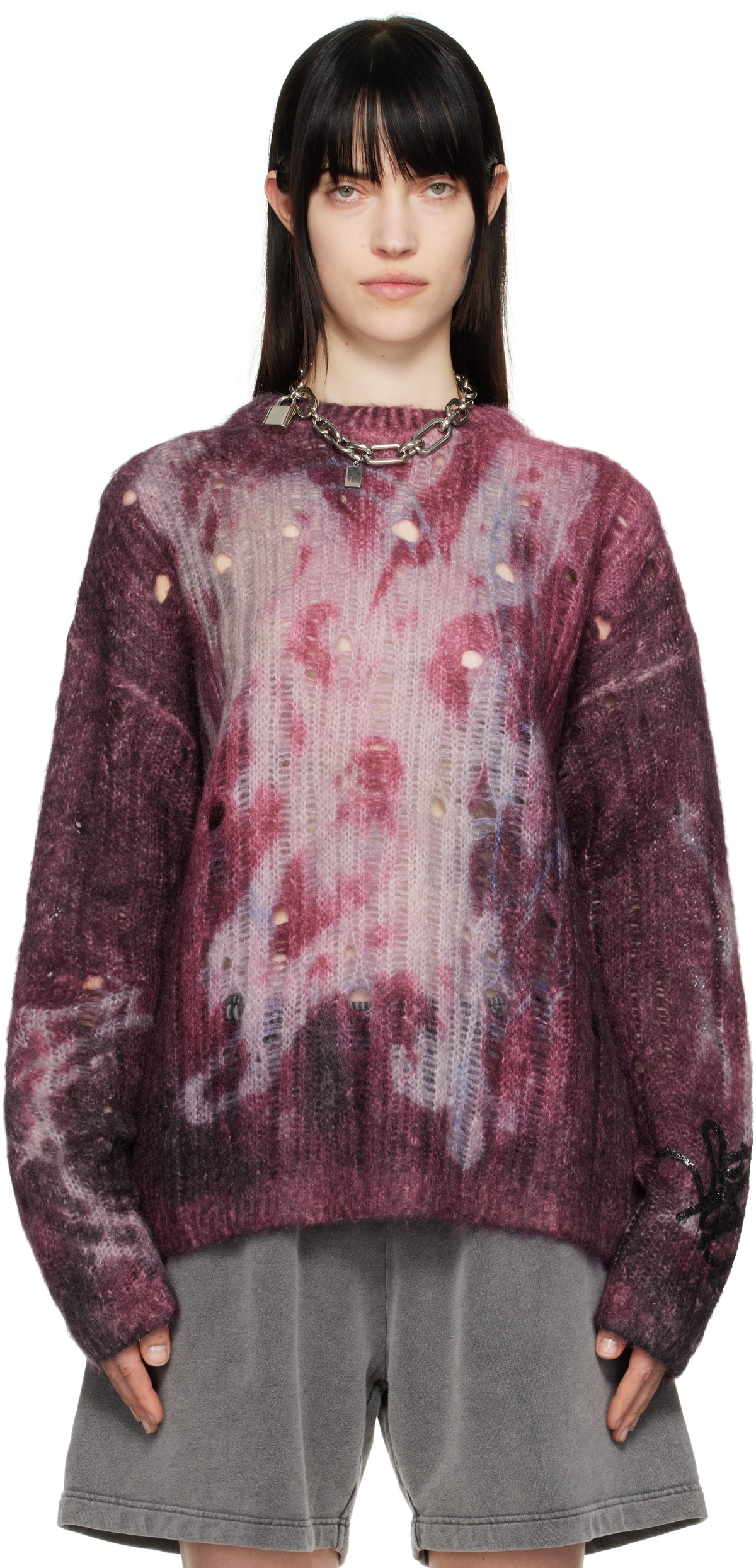 Acne Studios Purple Printed Knit Sweater Acne Studios