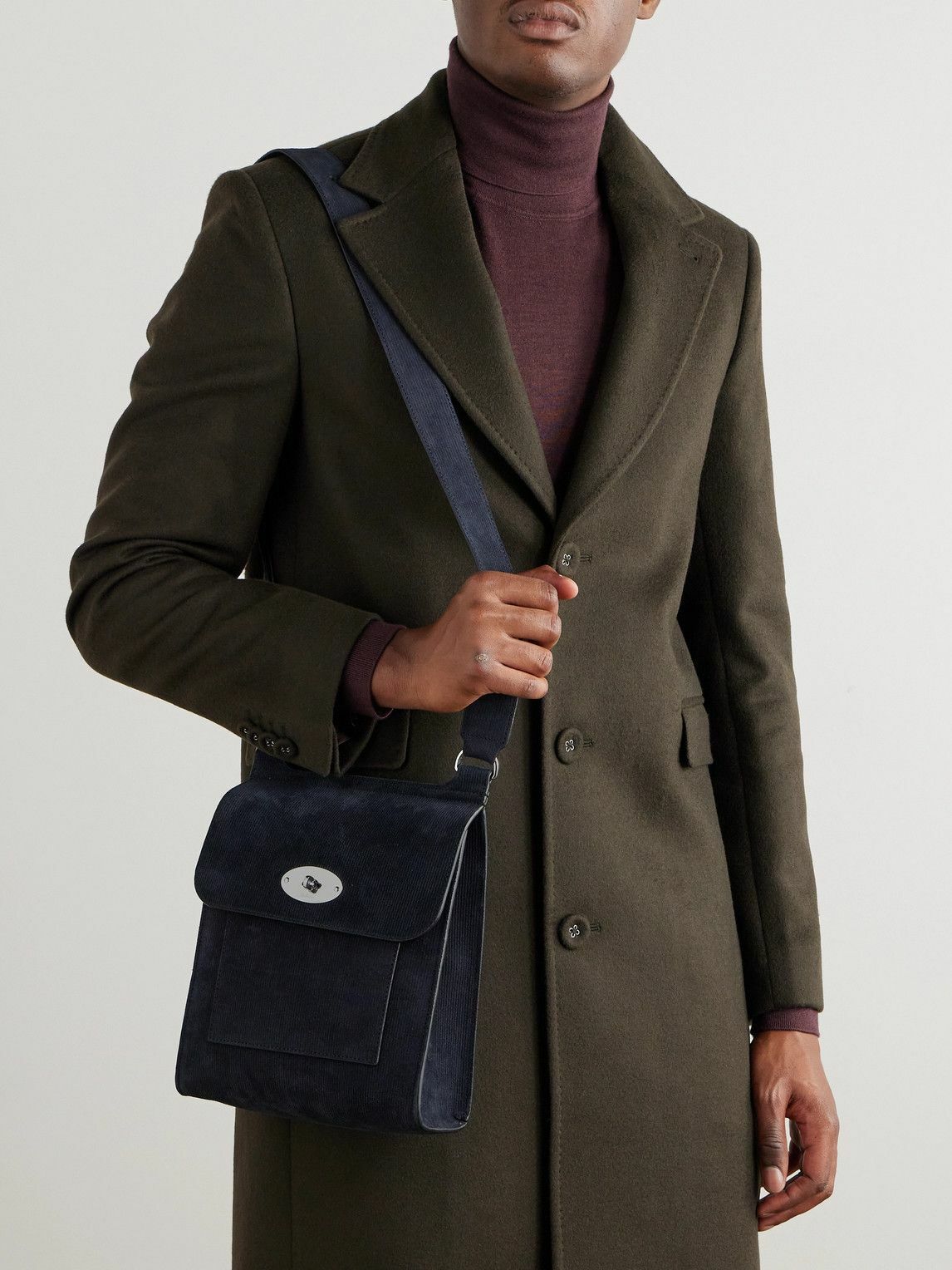 Mulberry - Antony Leather-Trimmed Corduroy-Suede Messenger Bag Mulberry