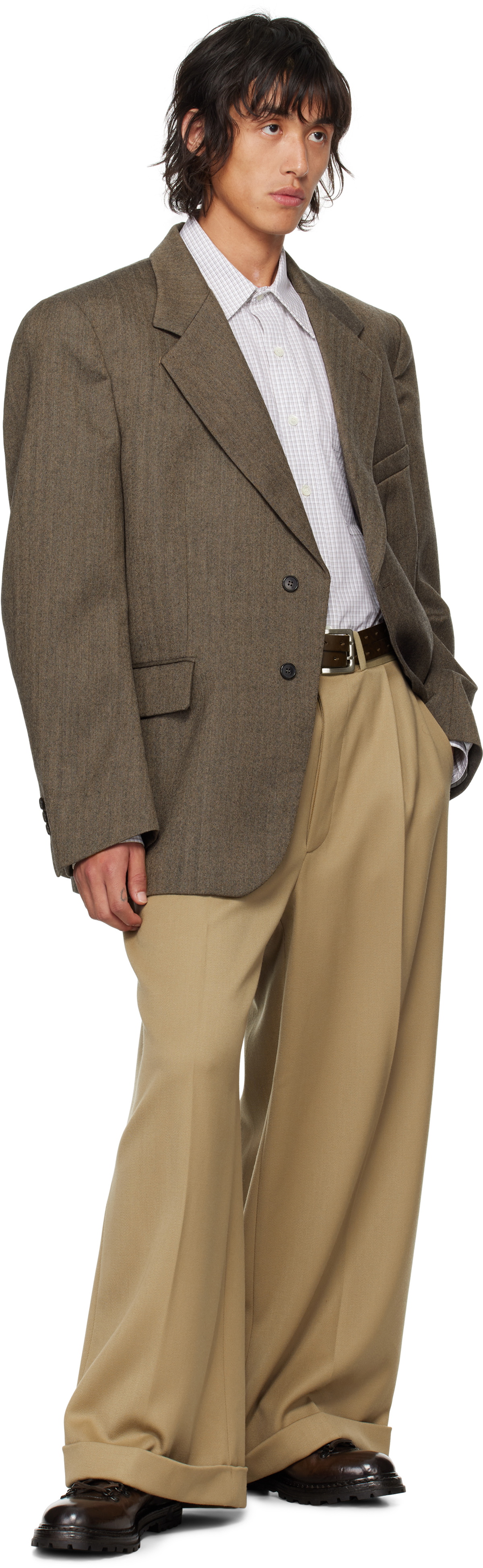 Hed Mayner Brown Herringbone Blazer Hed Mayner