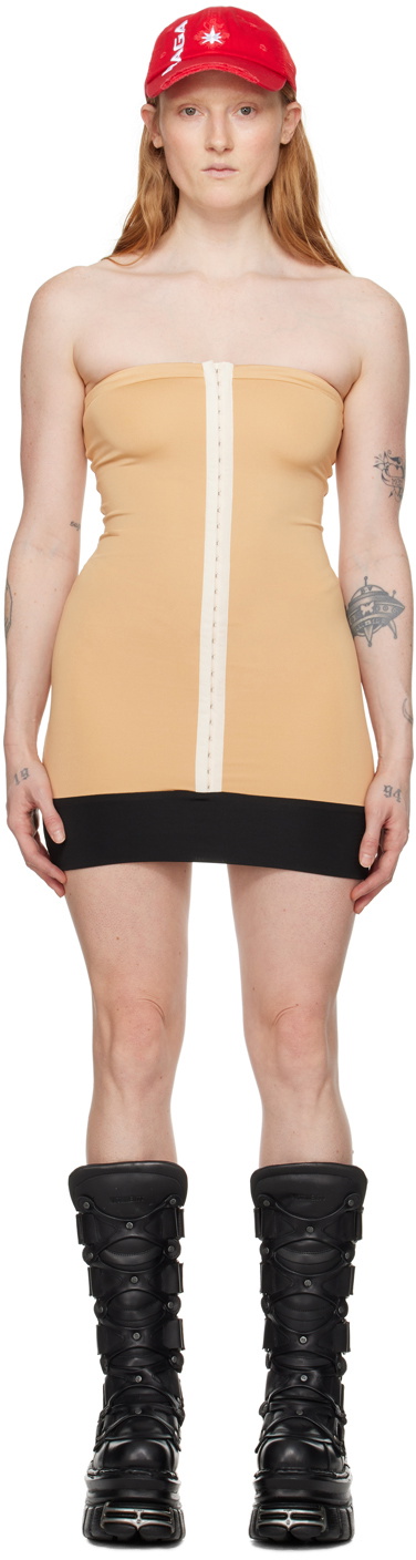 Raga Malak Beige & Black Daria Minidress Raga Malak