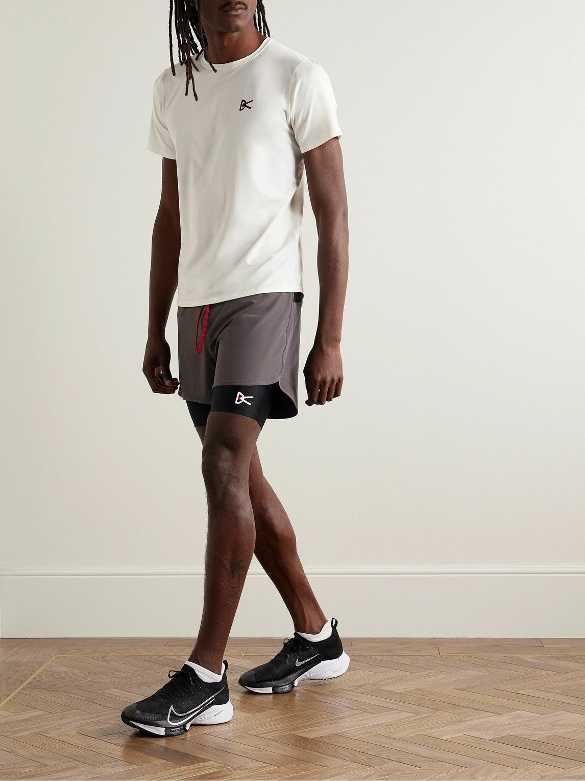 DISTRICT VISION - Logo-Print Stretch-Jersey Running T-Shirt - White ...