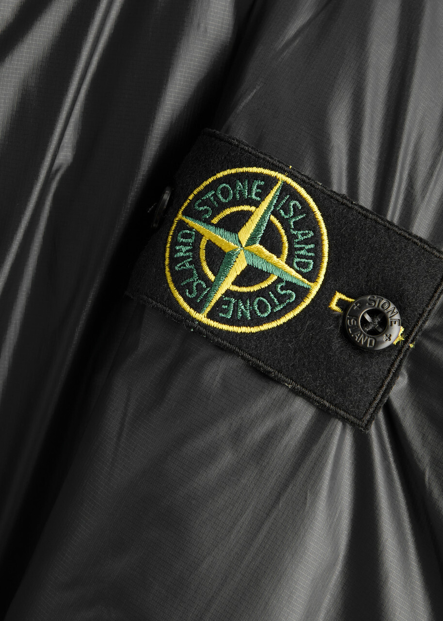 Stone Island Logo Padded Shell Jacket Black Stone Island