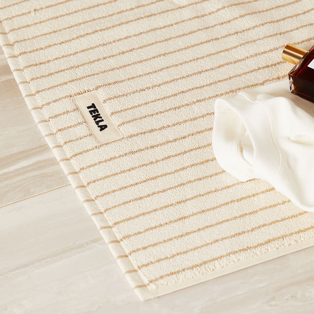 Tekla Fabrics Organic Terry Bath Mat in Sienna Stripes Tekla Fabrics