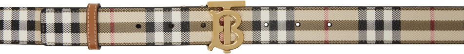 Burberry Beige Check Belt Burberry