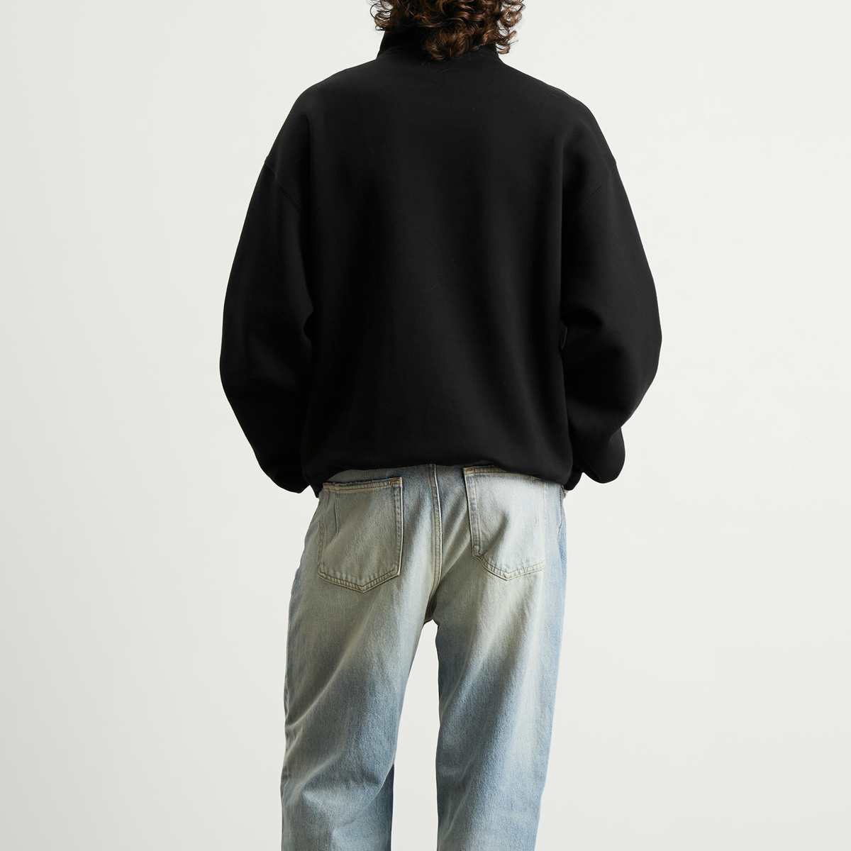Jacquemus Men's Grosgrain Zip Sweat in Black Jacquemus