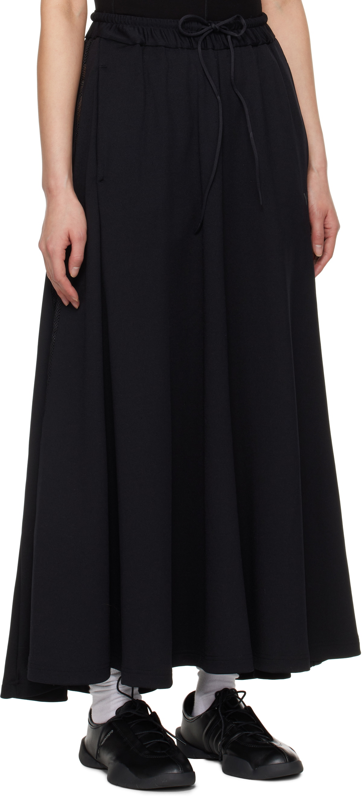 Y-3 Black 3-Stripes Track Maxi Skirt Y-3