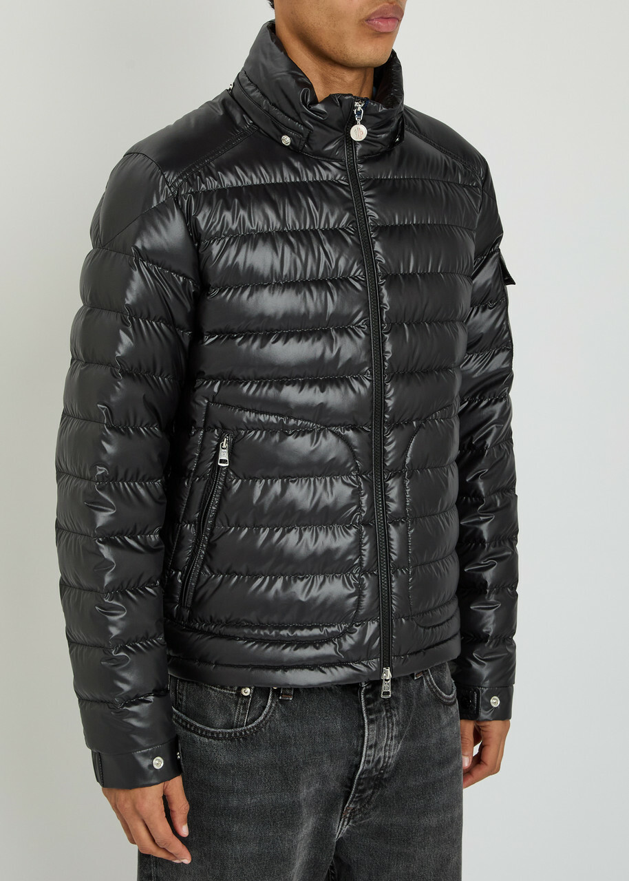 Moncler Lauros Detachable-hood Padded Shell Jacket Black Moncler