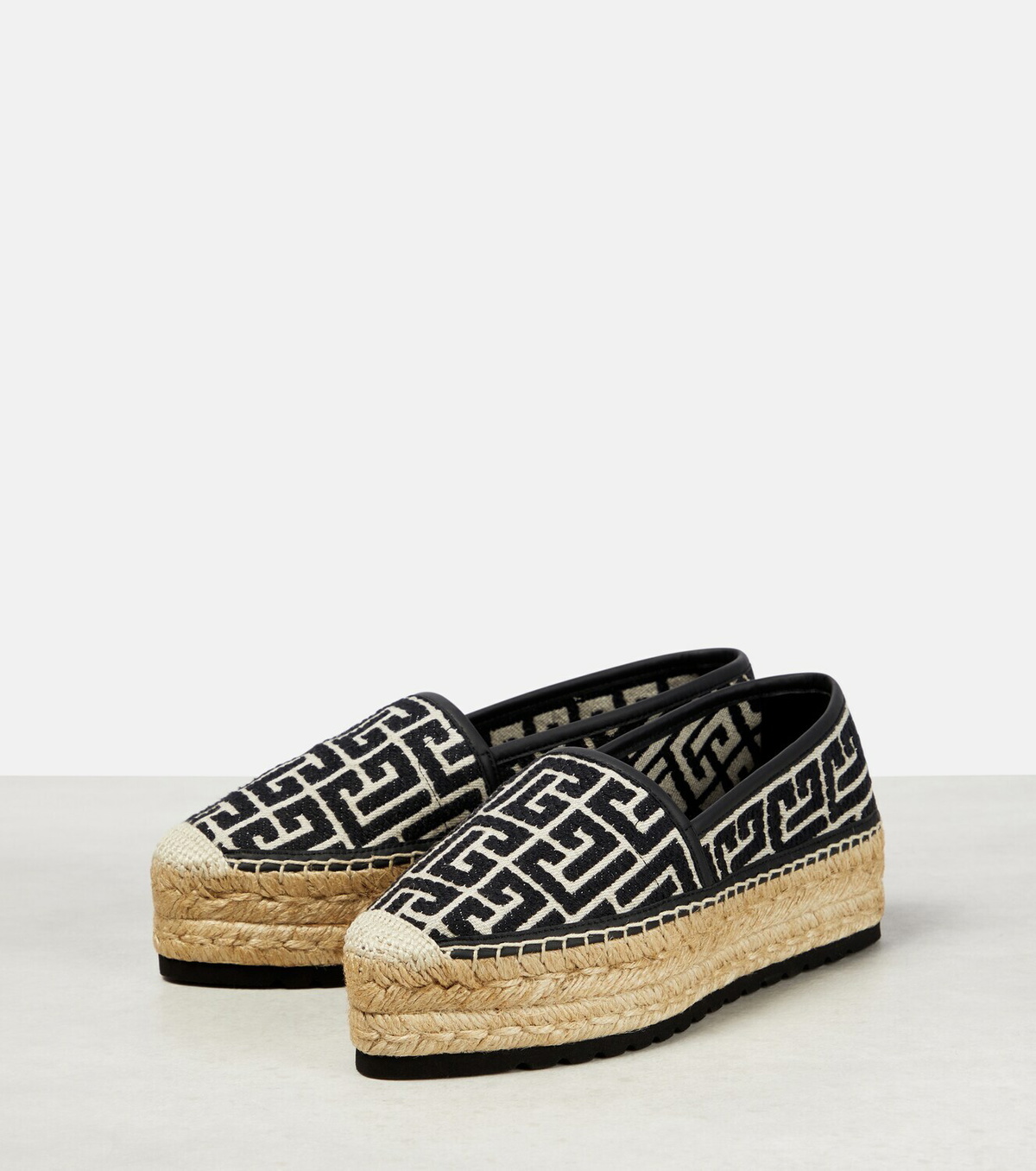 Balmain - Monogram jacquard platform espadrilles Balmain